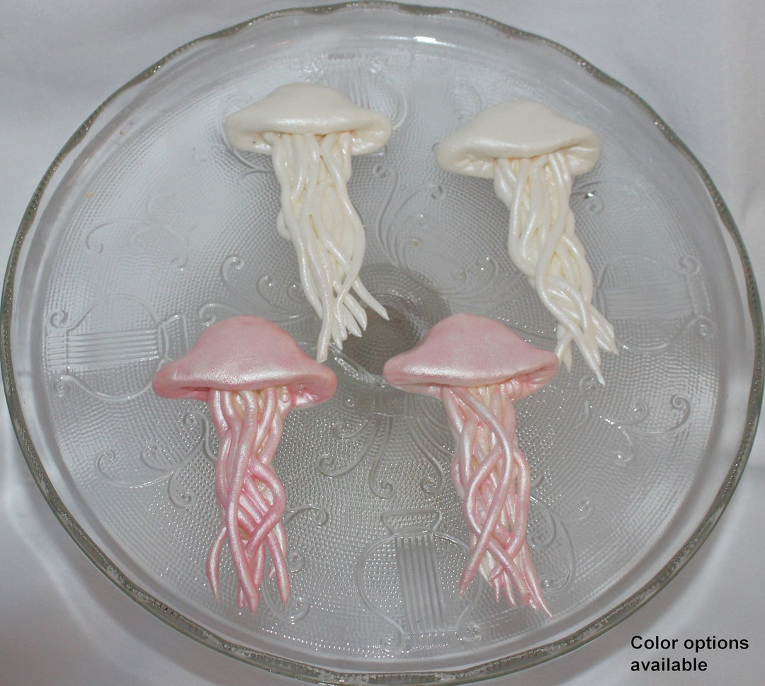 Fondant Jellyfish Cake Topper, Hand-sculpted Sea Creature, Ocean Baby ...