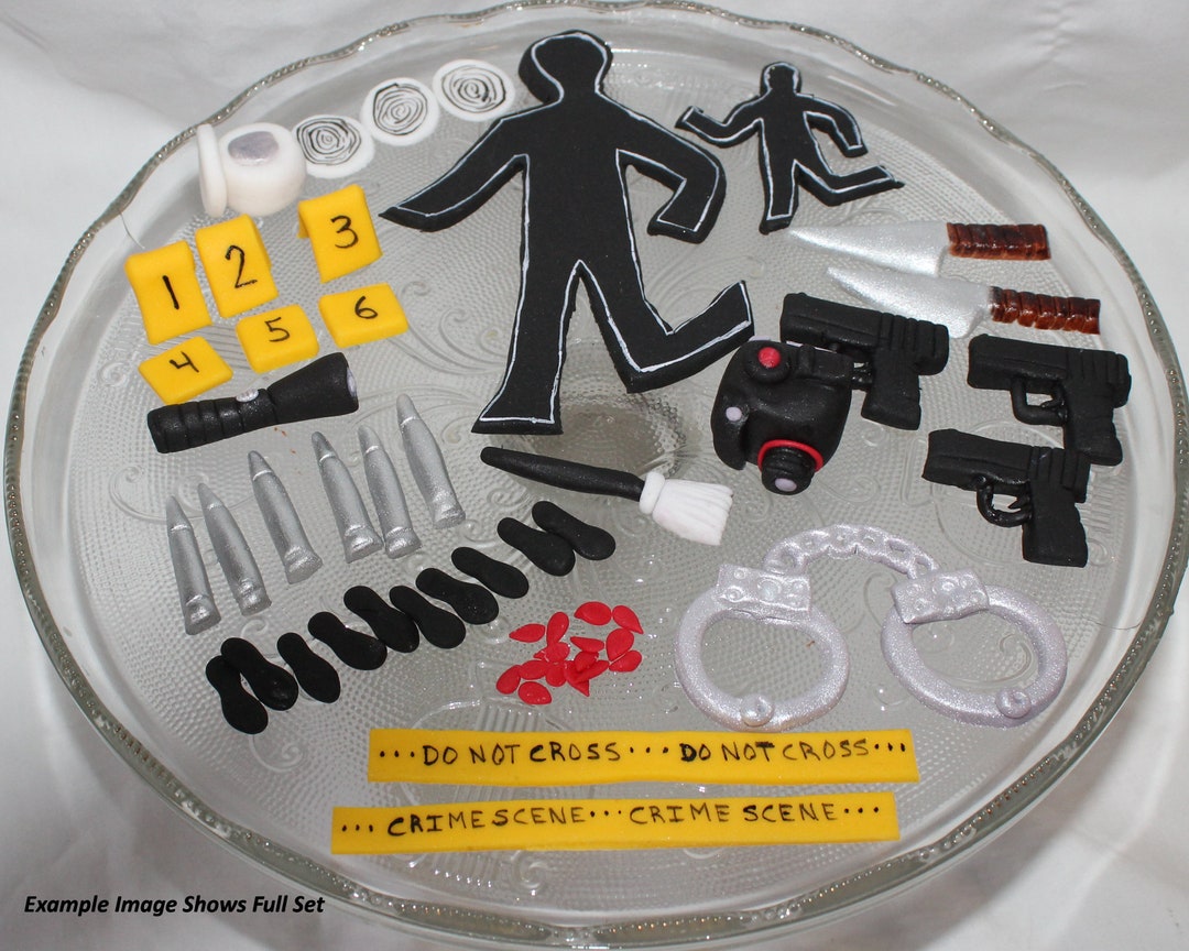 Fondant Crime Scene Cake Topper Crime Scene Cake Fondant Handcuffs ...