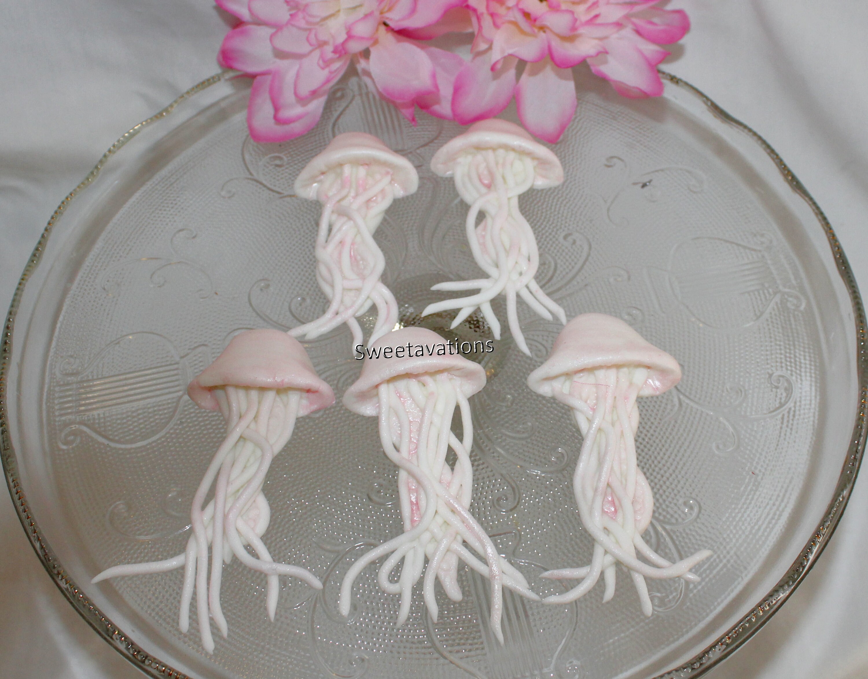 Fondant Jellyfish Cake Topper Jellyfish Topper Fondant - Etsy UK