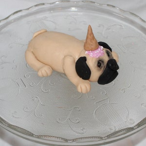 Fondant Pug Cake Topper - Fondant Dog - Pug Topper - Fondant Puppy ...