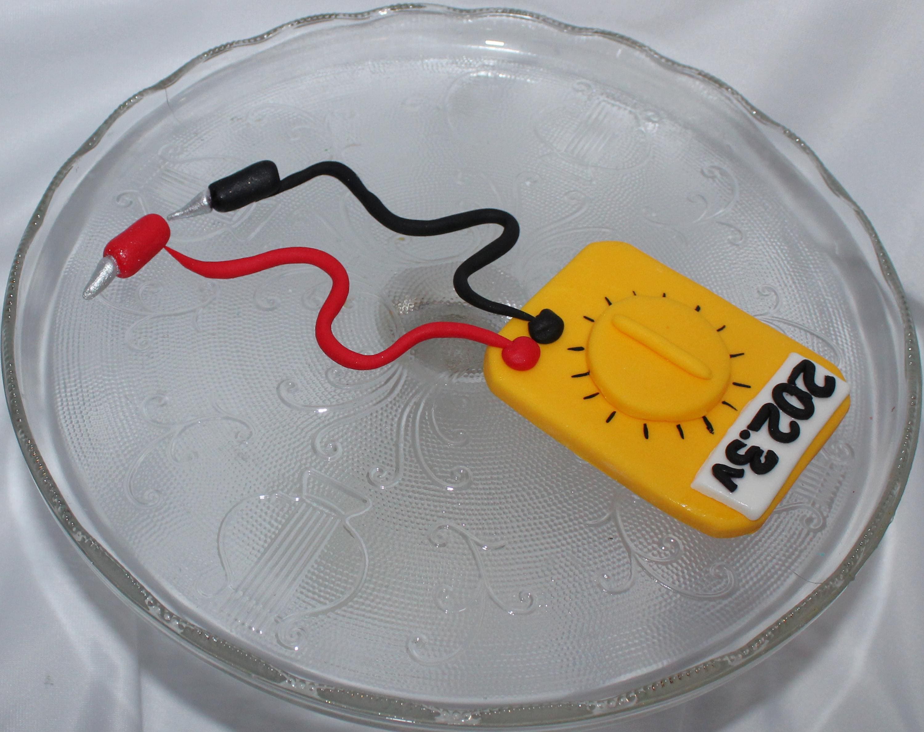 Fondant Volt Meter Cake Topper, Electrician Birthday, Electrical ...