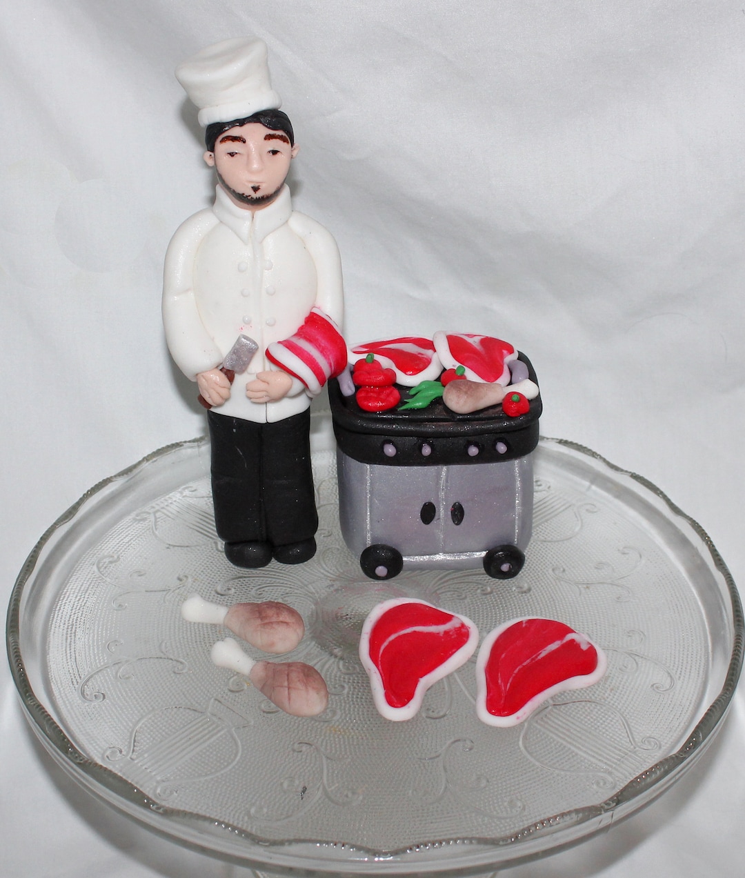 Fondant Chef Cake Topper - Chef Topper - Fondant Cook - Fondant Grill ...