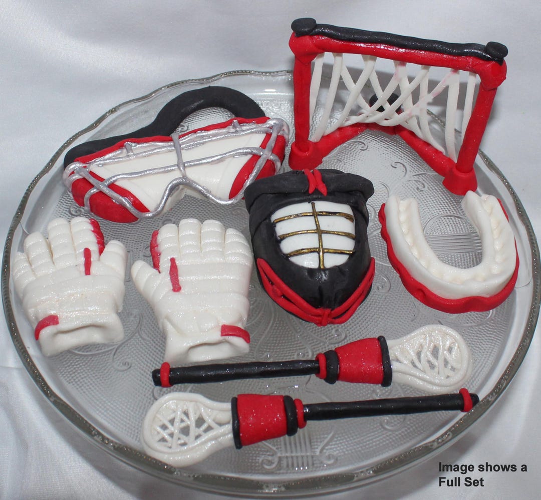 Fondant Lacrosse Cake Topper - Lacrosse Cake Decoration - Crosse Stick ...
