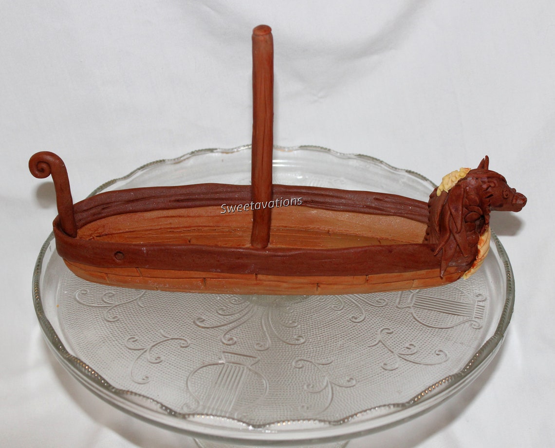 Fondant Viking Cake Topper Viking Ship Topper Viking | Etsy