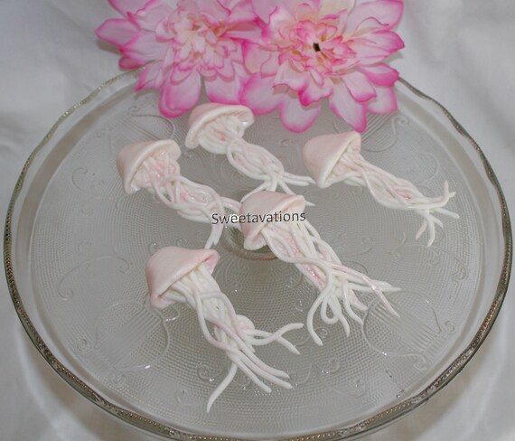 Fondant Jellyfish Cake Topper Jellyfish Topper Fondant - Etsy UK