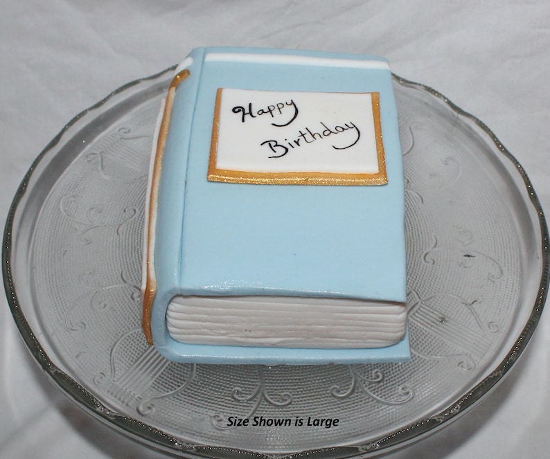 Fondant Book Cake Topper Book Topper Fondant Birthday - Etsy