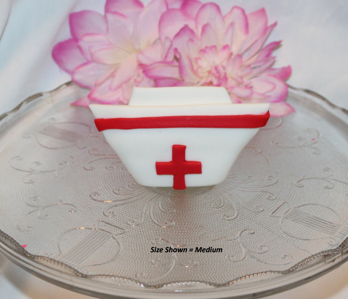 Fondant Nurse Cap Cake Topper Nurse Hat Topper Fondant - Etsy