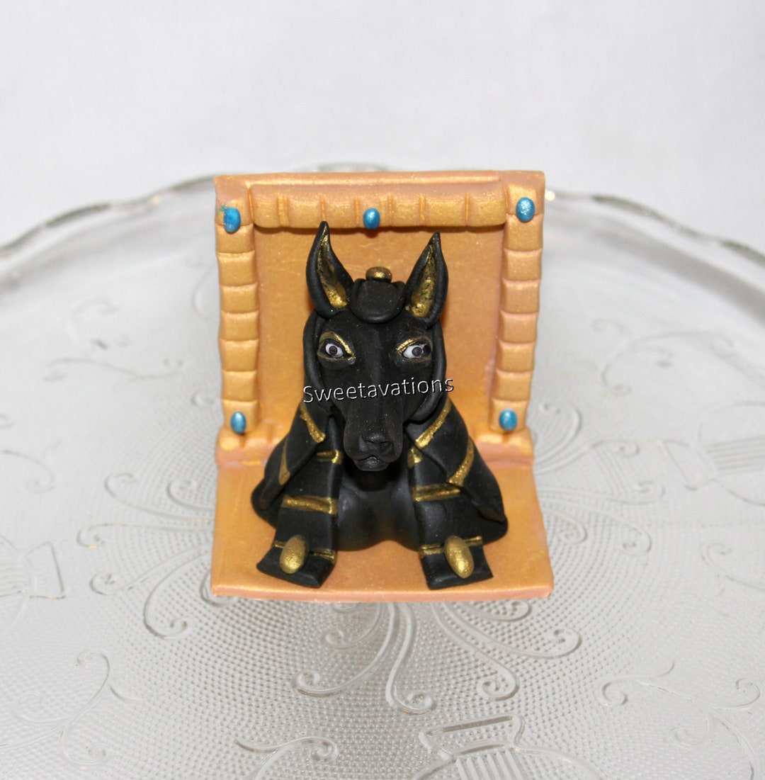 Fondant Egyptian Cake Topper, Hand-sculpted Anubis, Travel Birthday ...