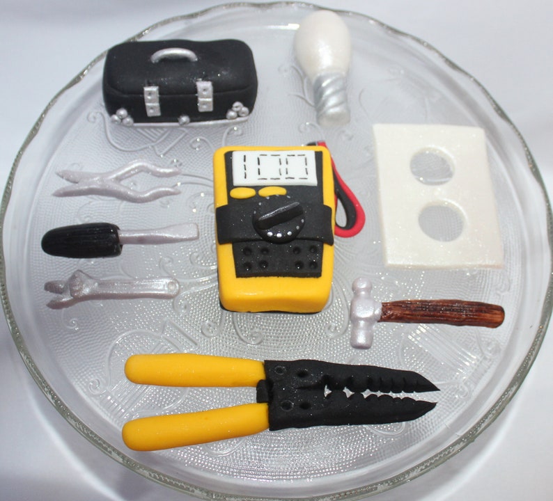 Fondant Electrical Engineering Cake Topper Fondant Engineer - Etsy