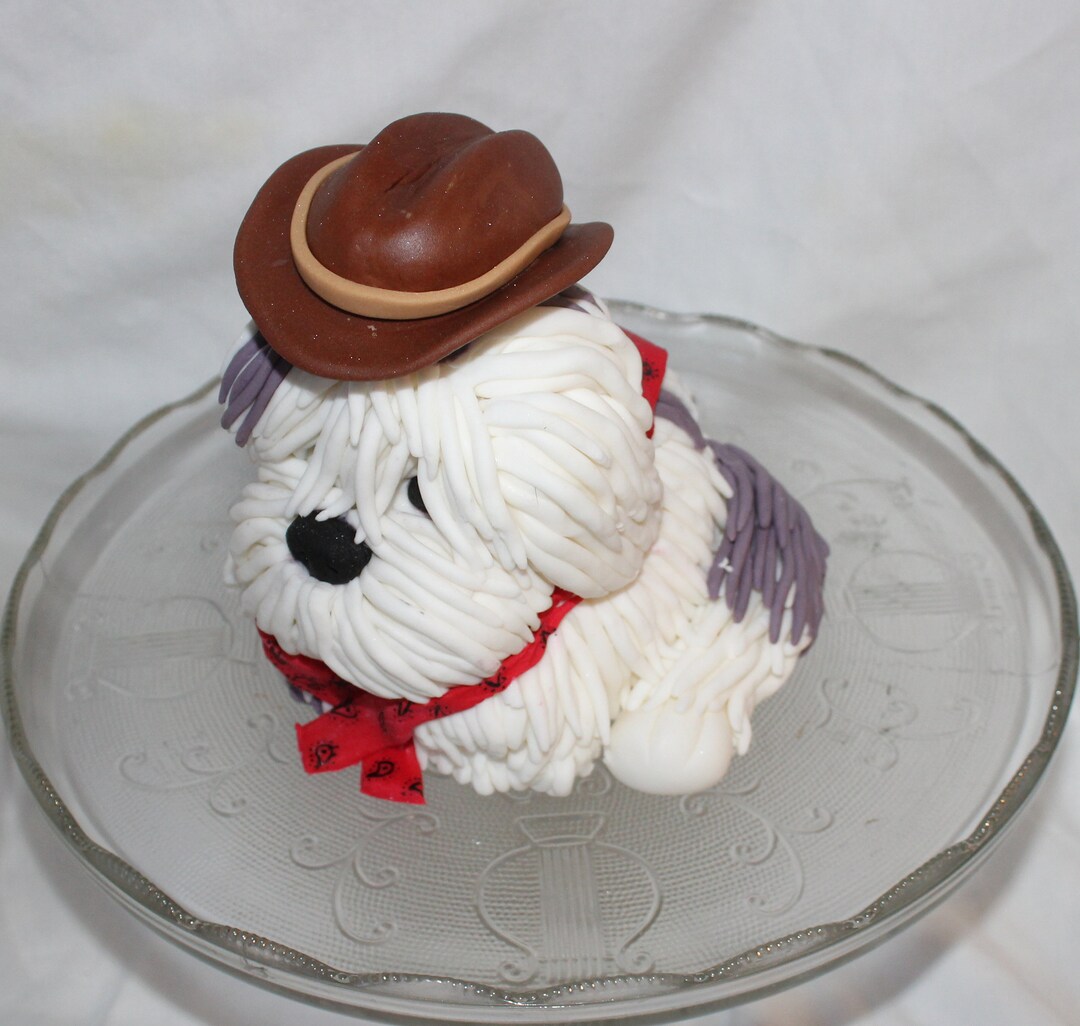 Fondant Dog Cake Topper - Fondant Puppy - Fondant Sheepdog - Sheepdog ...