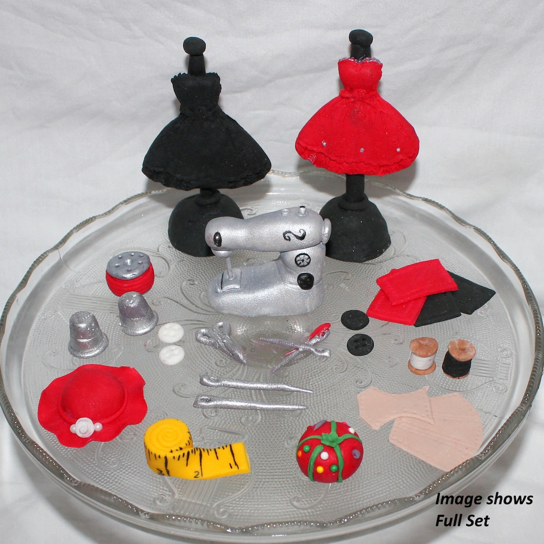 Fondant Sewing Cake Topper - Fondant Seamstress - Seamstress Topper ...