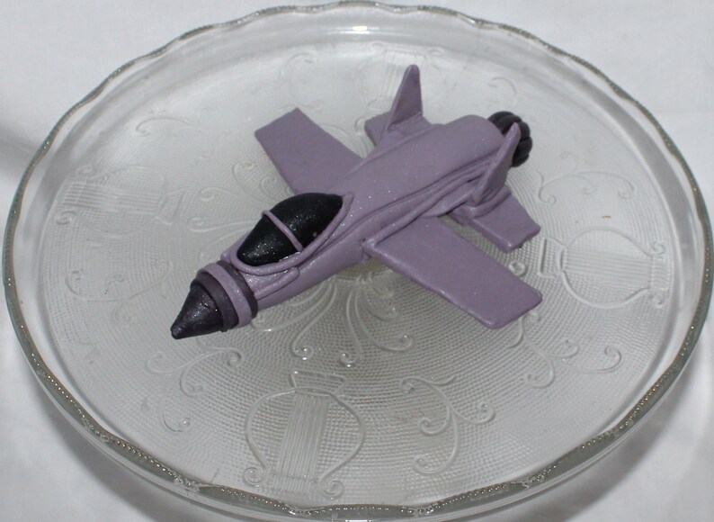 Fondant Fighter Jet Cake Topper, Military Plane, Pilot Birthday, Hand ...