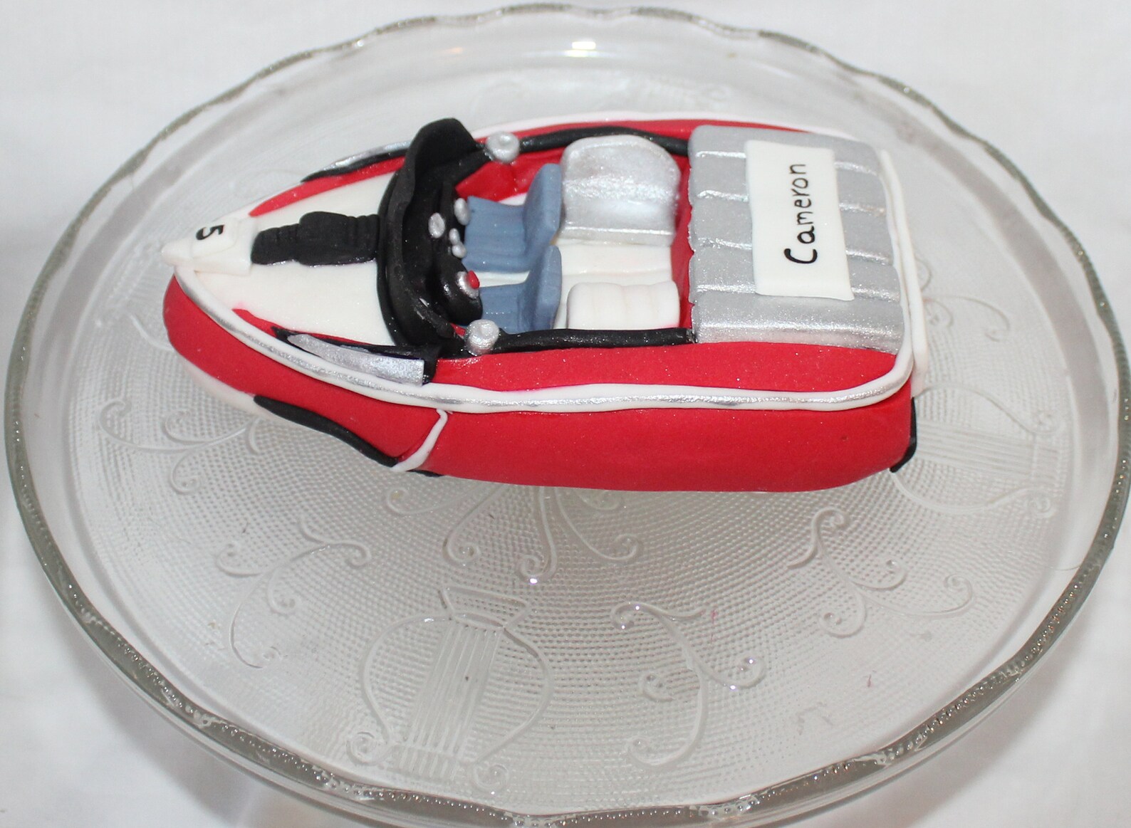 Fondant Boat Cake Topper Fondant Speed Boat Boat Topper - Etsy