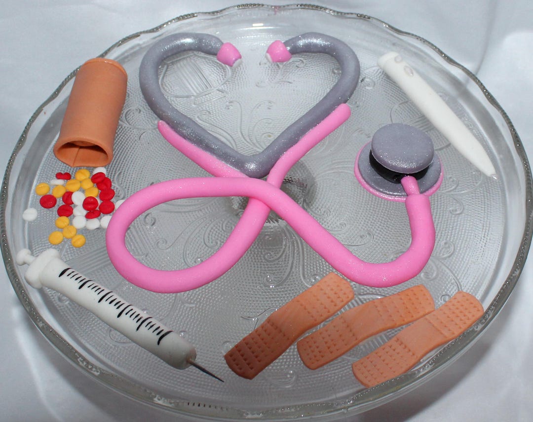 Fondant Medical Cake Topper - Fondant Stethoscope - Doctor Topper ...