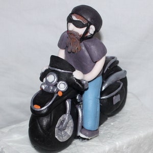 Fondant Motorcycle Cake Topper - Motorcycle Topper - Fondant Biker ...