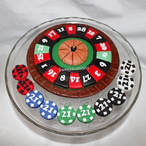 Fondant Roulette Cake Topper - Roulette Cake Topper - Fondant Poker ...