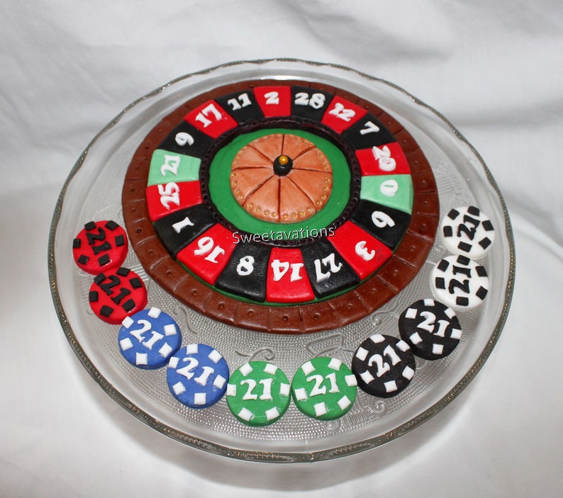 Fondant Roulette Cake Topper - Roulette Cake Topper - Fondant Poker ...