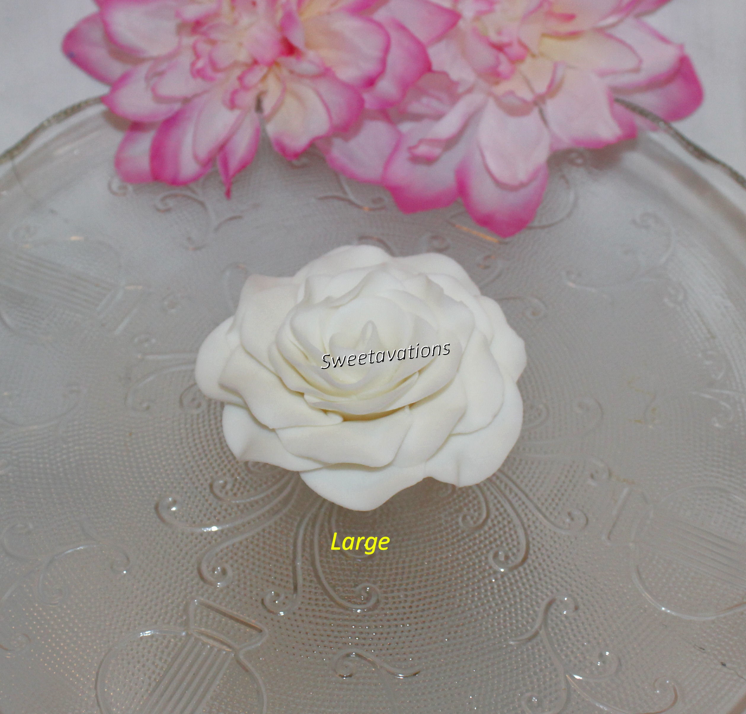Fondant Rose Cake Topper Rose Topper Sugar Flower Rose - Etsy