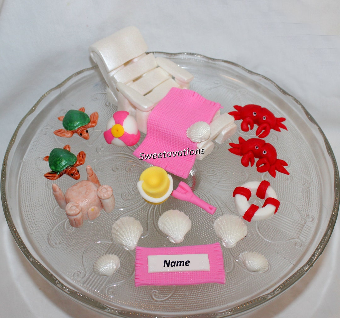 Fondant Beach Cake Topper - Fondant Beach Chair - Beach Chair Topper ...