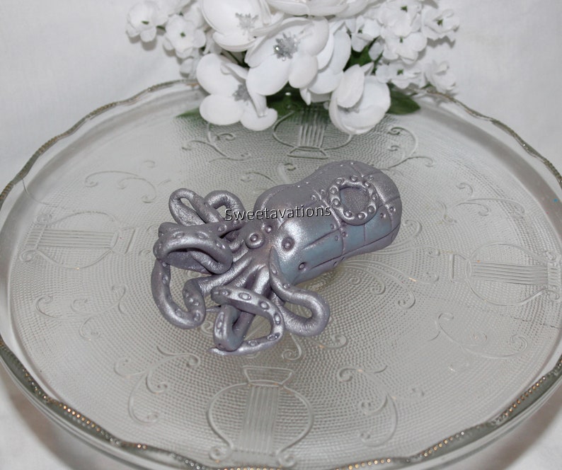 Fondant Octopus Cake Topper Octopus Topper Steampunk | Etsy