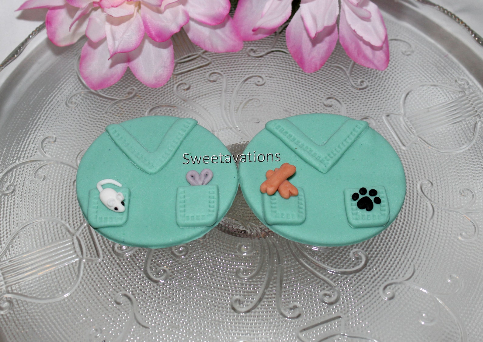 Fondant Vet Cupcake Topper Vet Topper Veterinarian Topper - Etsy