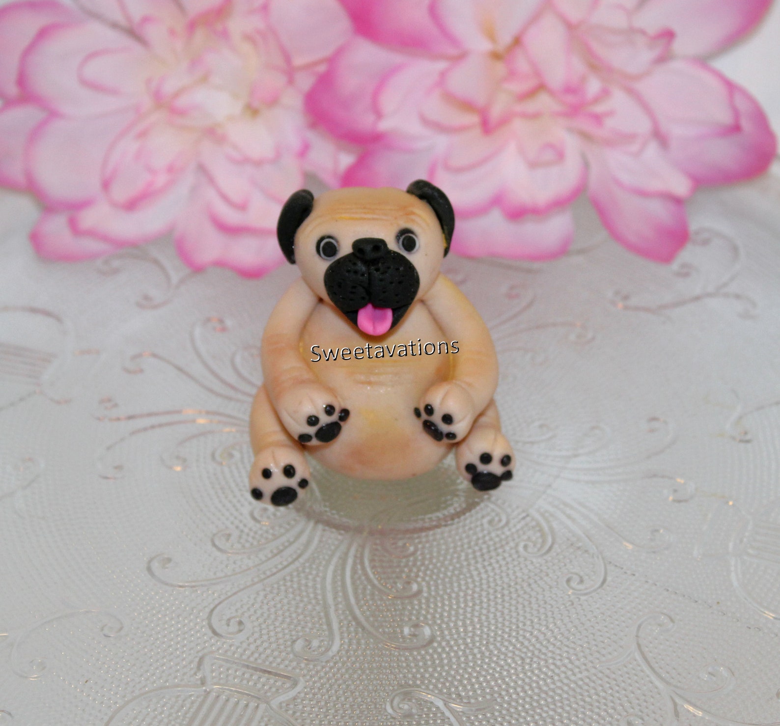 Fondant Dog Cake Topper Fondant Pug Pug Topper Fondant - Etsy