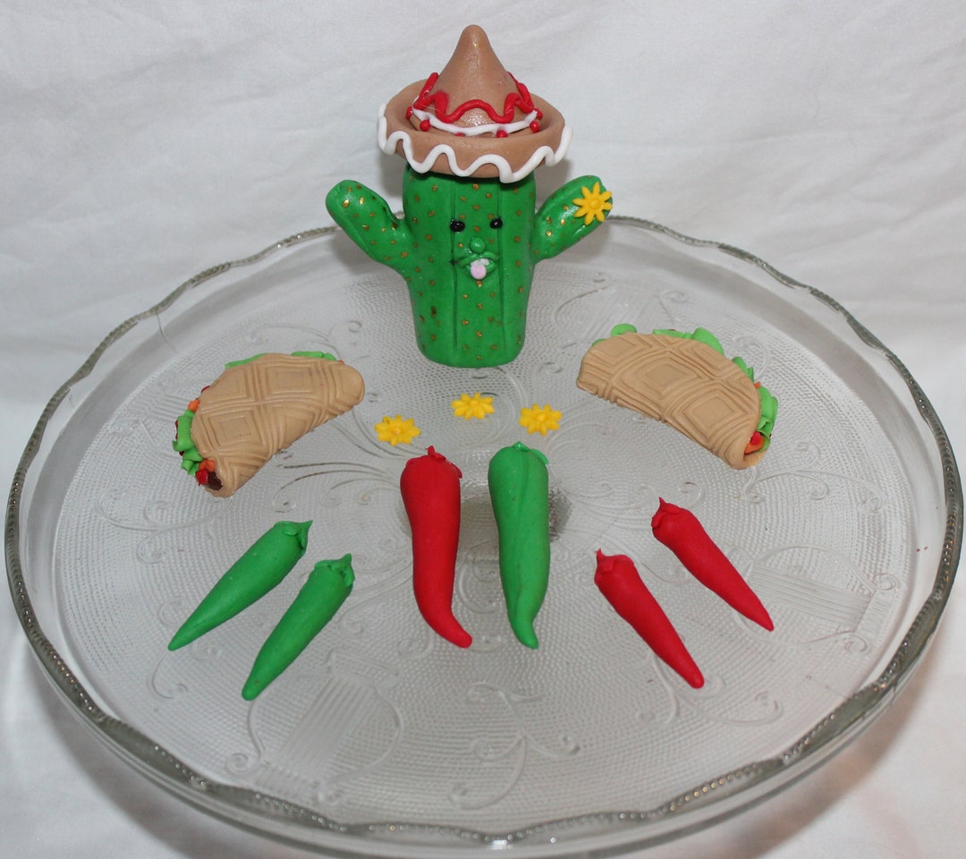 Fondant Fiesta Cake Topper - Mexican Cake Topper - Fondant Cactus ...