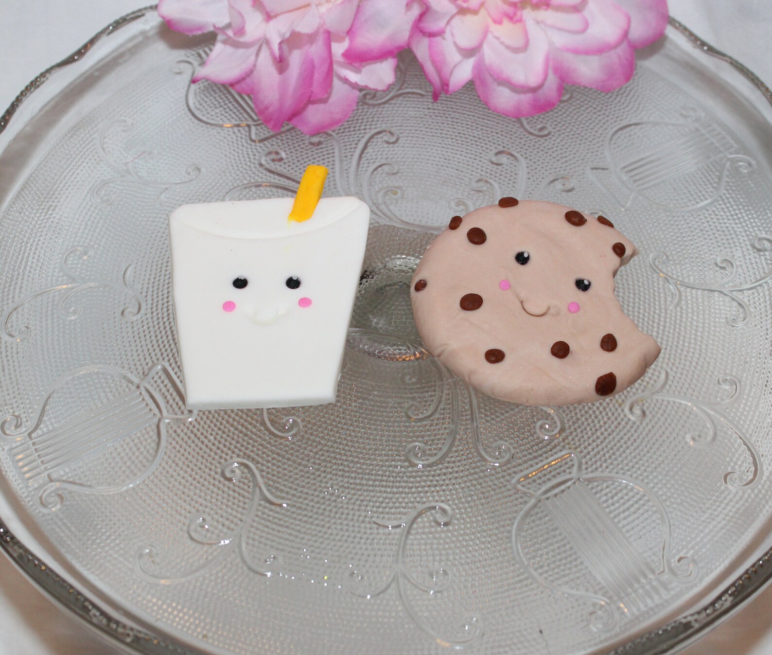 Fondant Cookie Cake Topper Fondant Milk Cookie Topper - Etsy