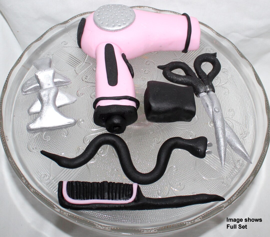 Fondant Hair Dryer Cake Topper, Beauty Theme, Makeup Birthday, Hair ...