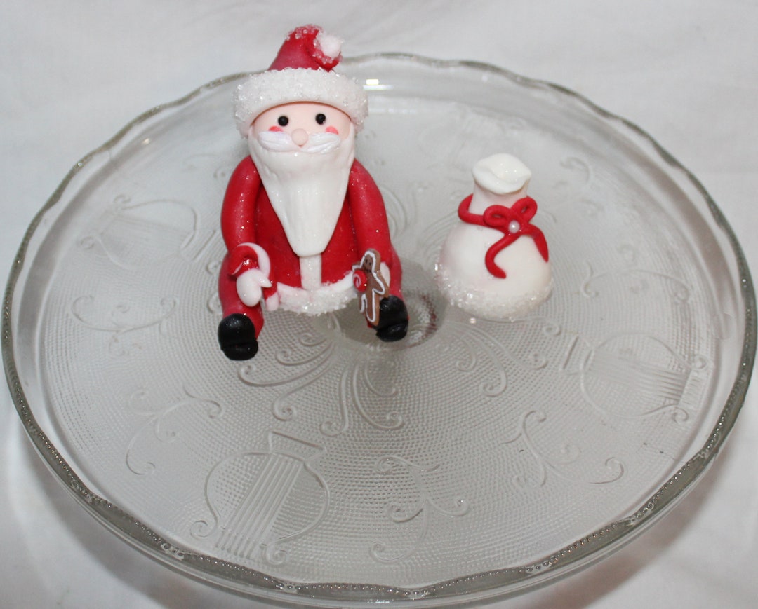 Fondant Santa Cake Topper Santa Claus Topper Holiday Cake Christmas ...