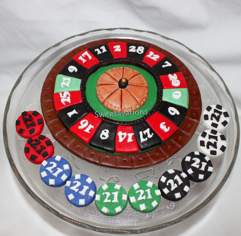 Fondant Roulette Cake Topper - Roulette Cake Topper - Fondant Poker ...