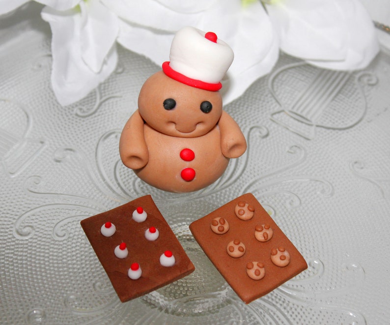 Fondant Gingerbread Man Cake Topper Gingerbread Topper | Etsy