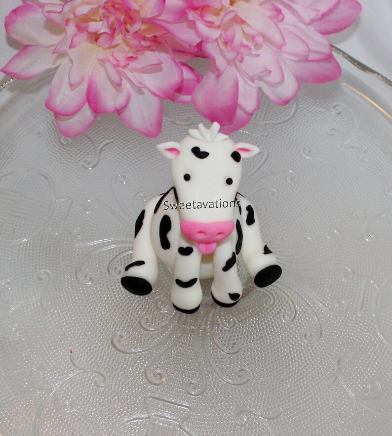 Fondant Cow Cake Topper Cow Topper Fondant Farm Animal | Etsy