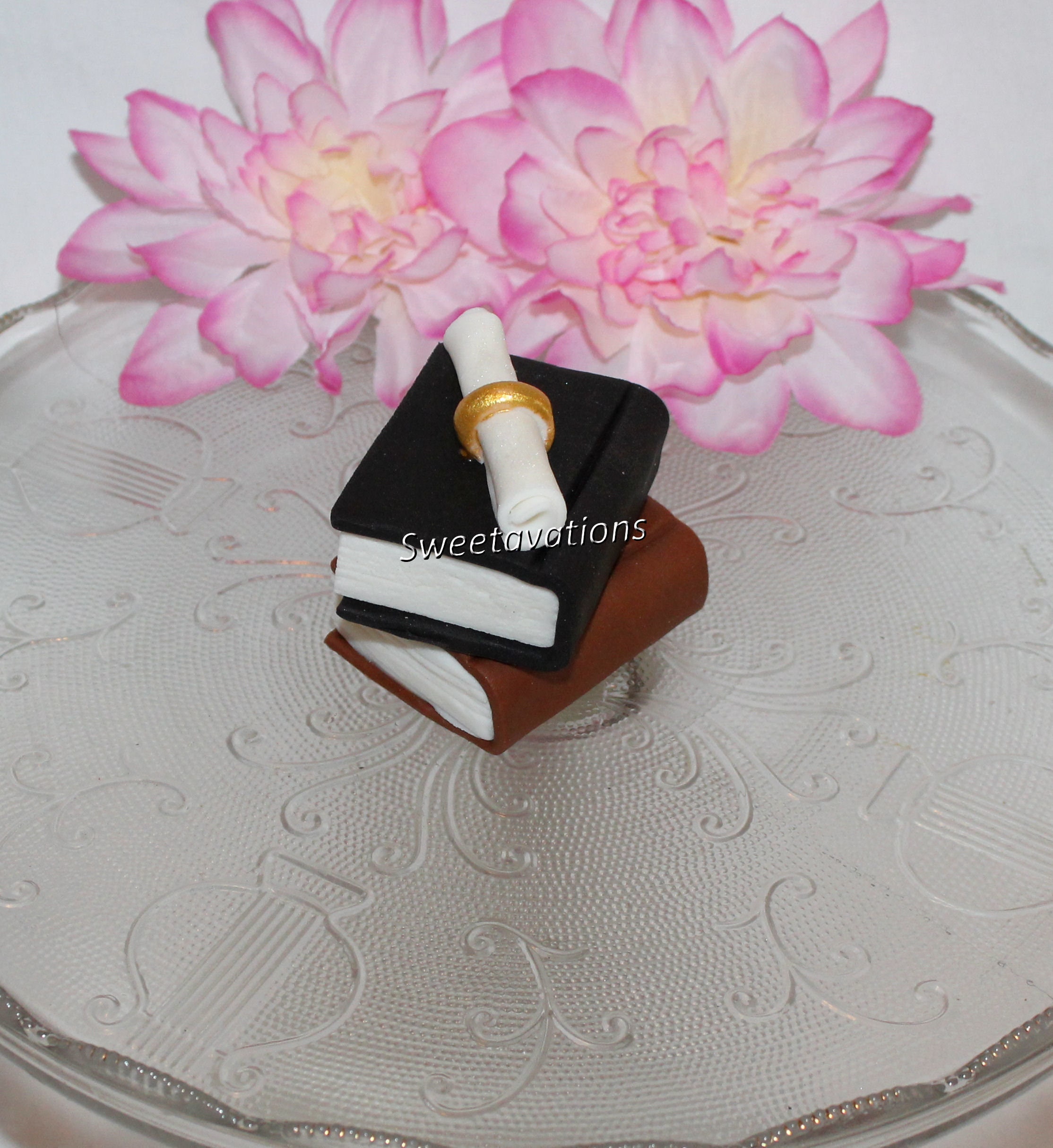 Fondant Graduation Cake Topper Fondant Book Graduation | Etsy