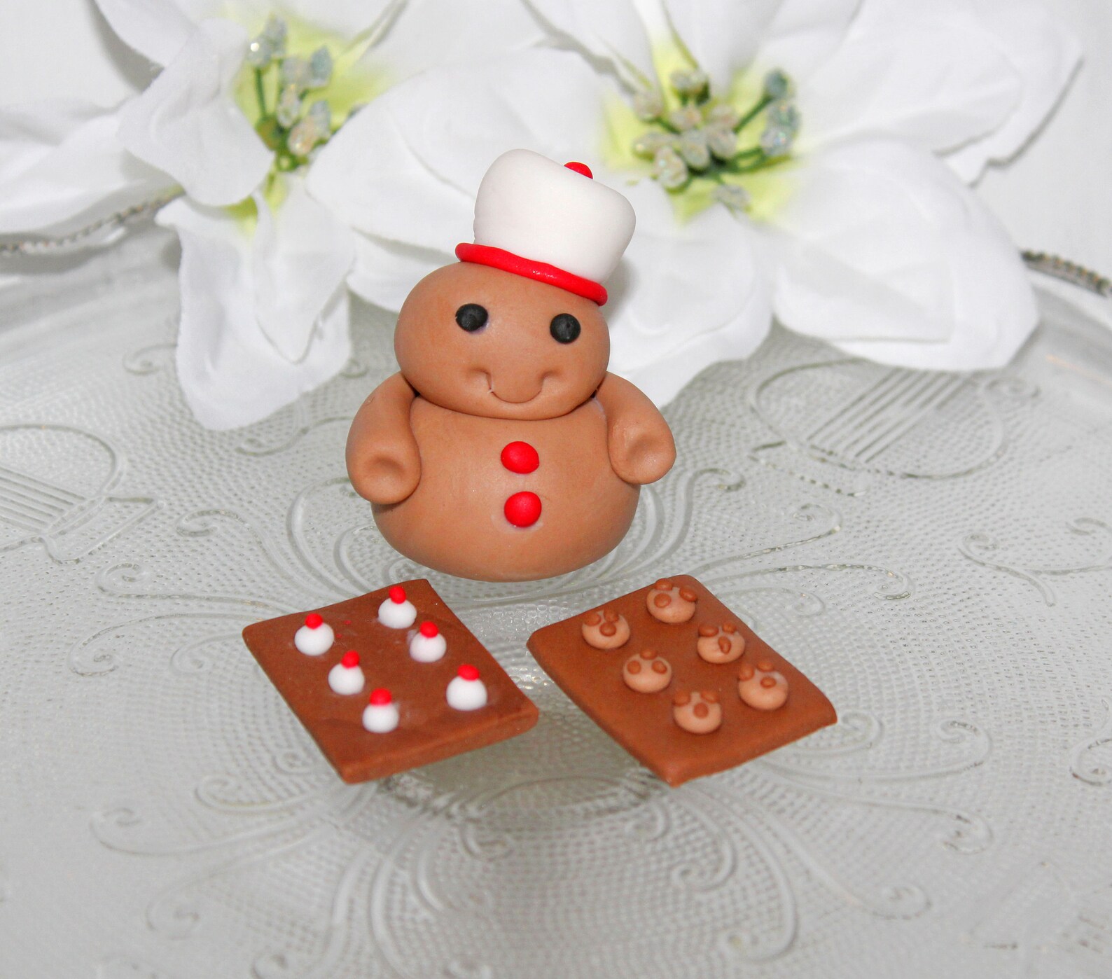 Fondant Gingerbread Man Cake Topper Gingerbread Topper | Etsy