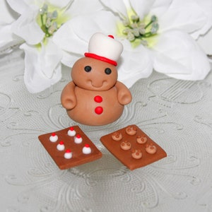 Fondant Gingerbread Man Cake Topper Gingerbread Topper Fondant Chef ...
