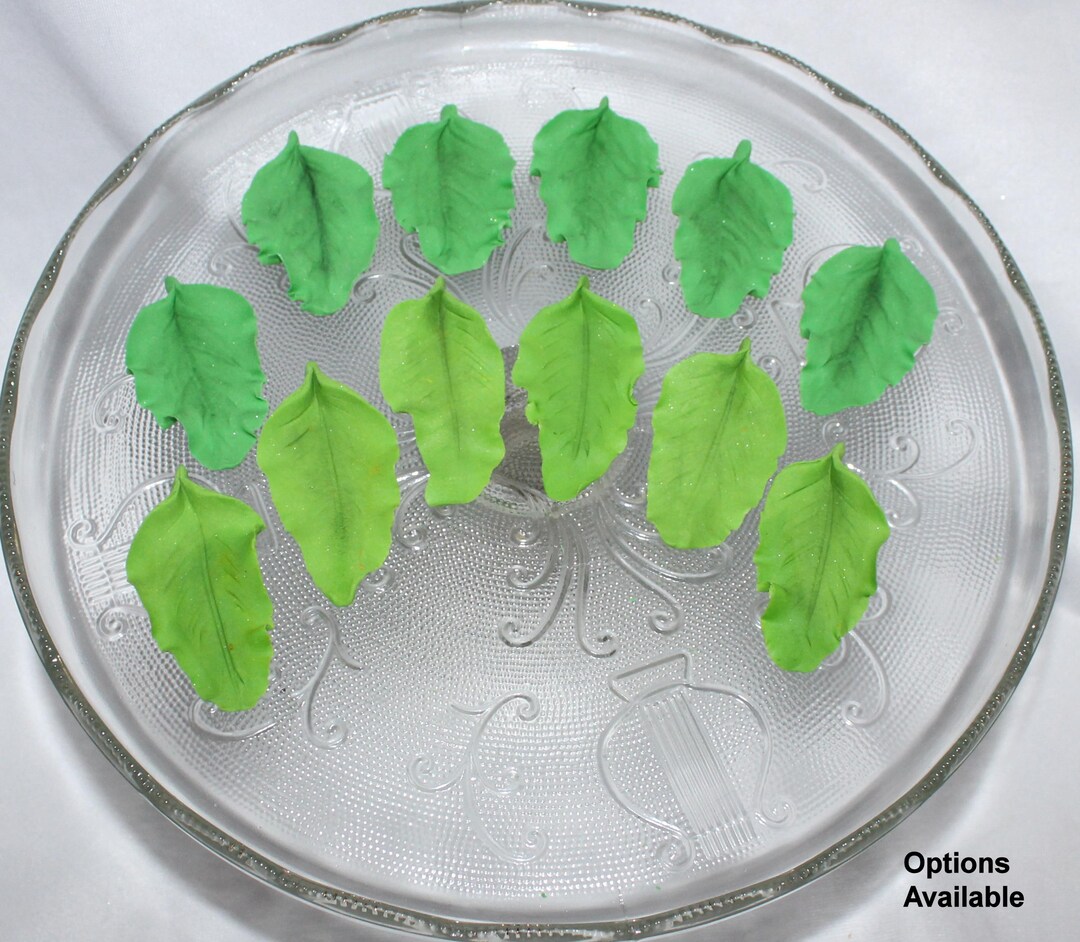 Fondant Leaf Cake Topper, Hand-sculpted Leaves, Woodland Baby Shower ...