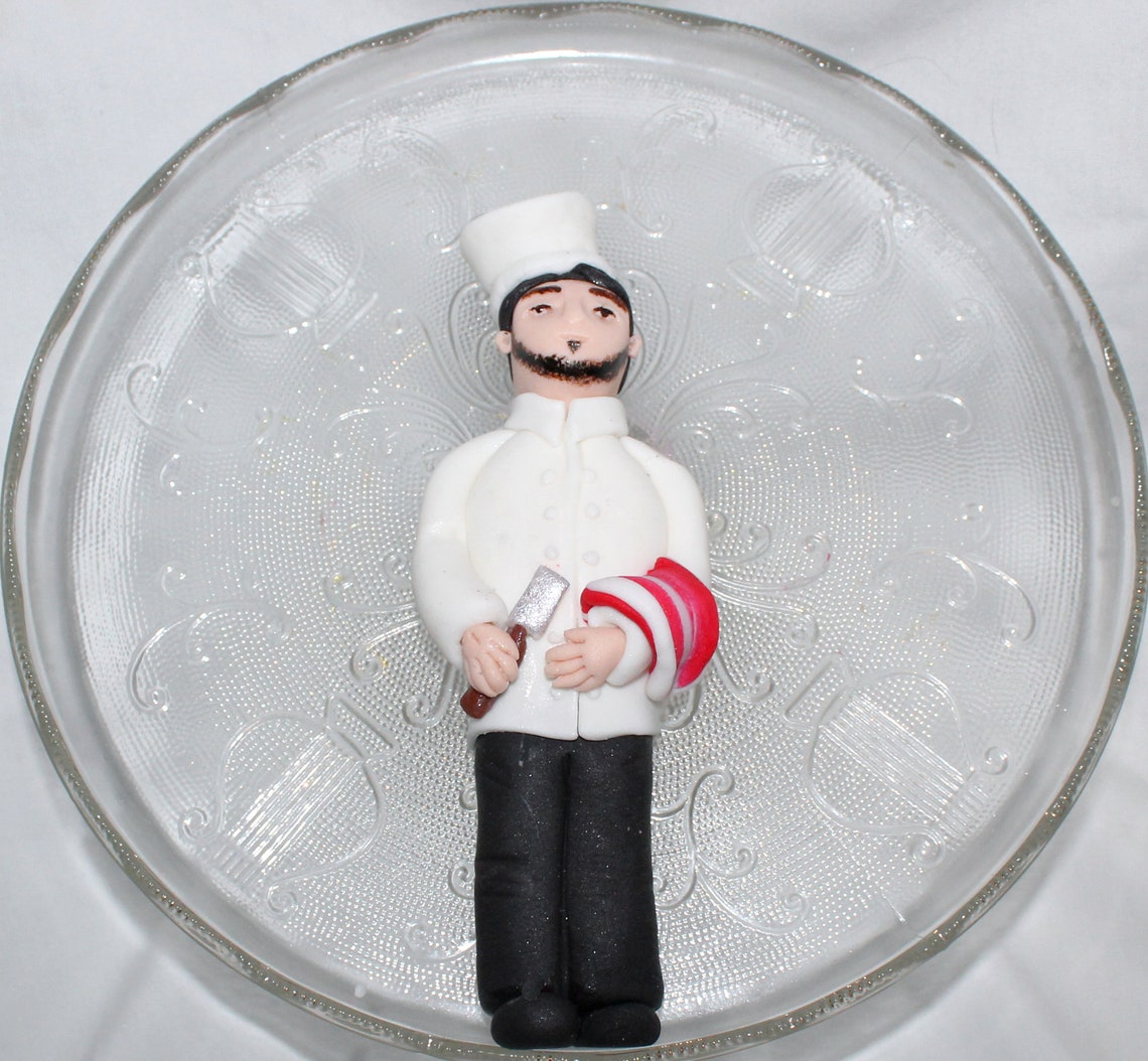 Fondant Chef Cake Topper Chef Topper Fondant Cook - Etsy