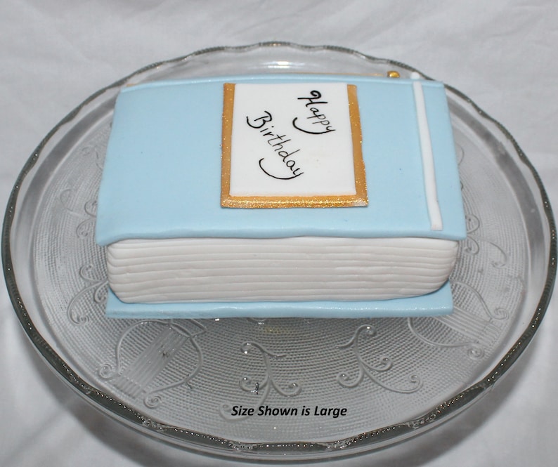 Fondant Book Cake Topper Book Topper Fondant Birthday - Etsy