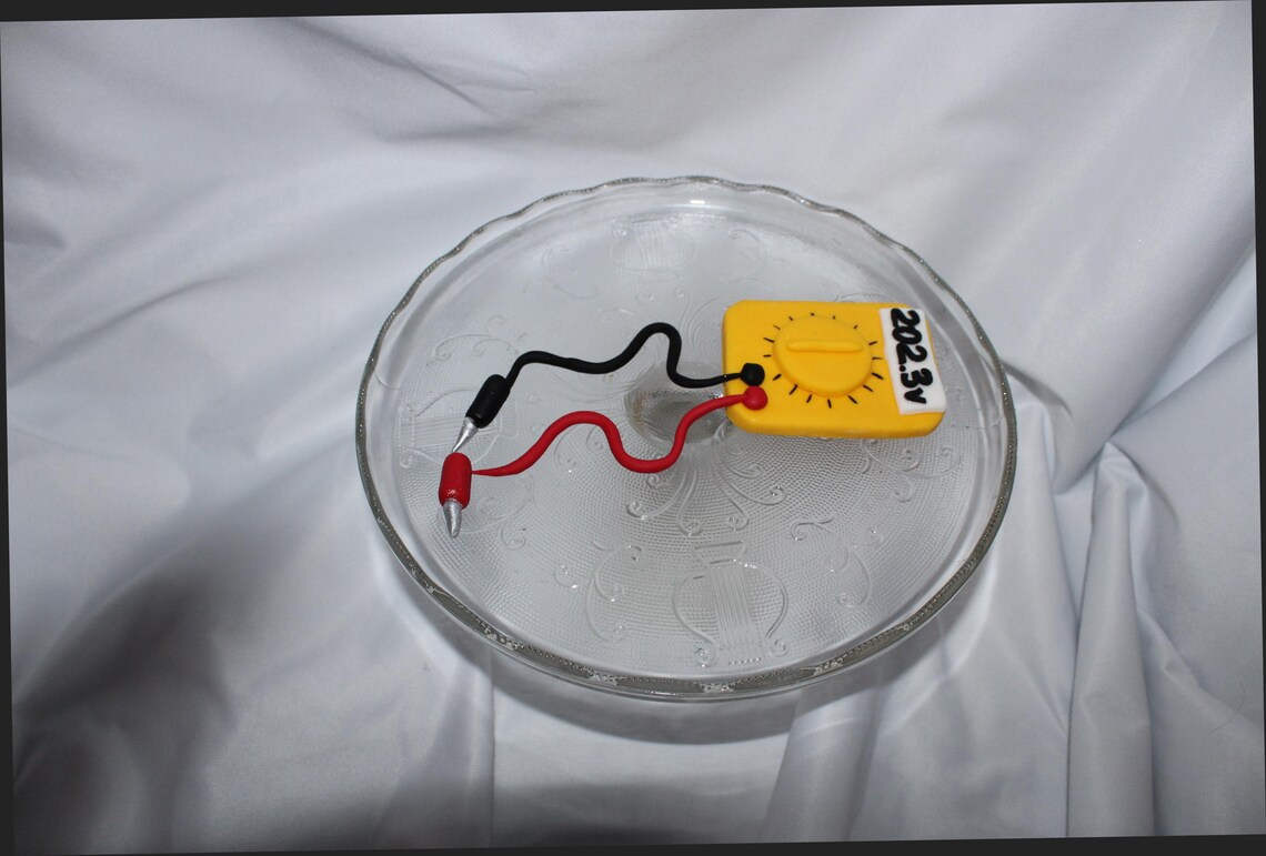 Fondant Volt Meter Cake Topper, Electrician Birthday, Electrical ...