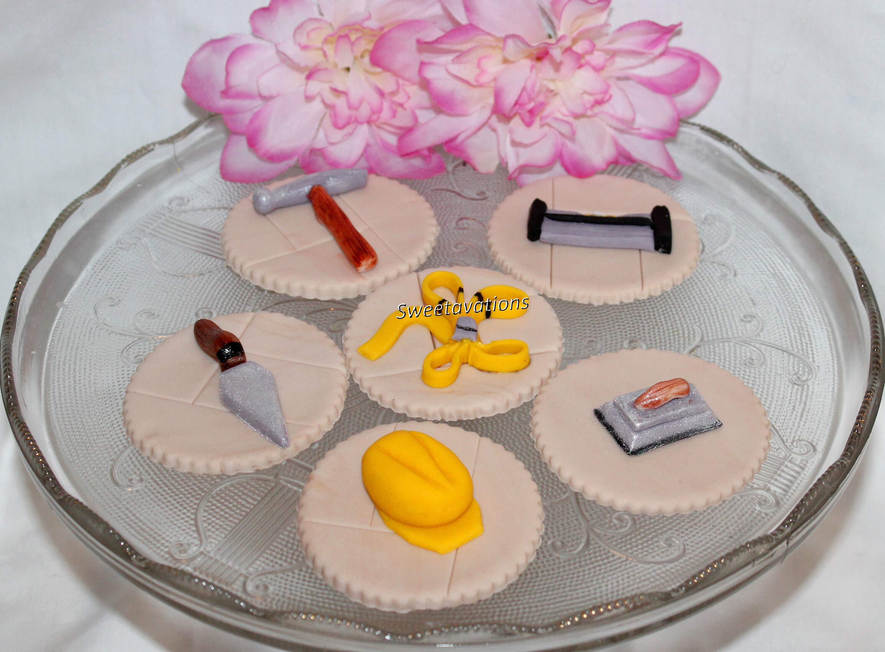 Fondant Mason Construction Cake Topper Construction Cupcake | Etsy