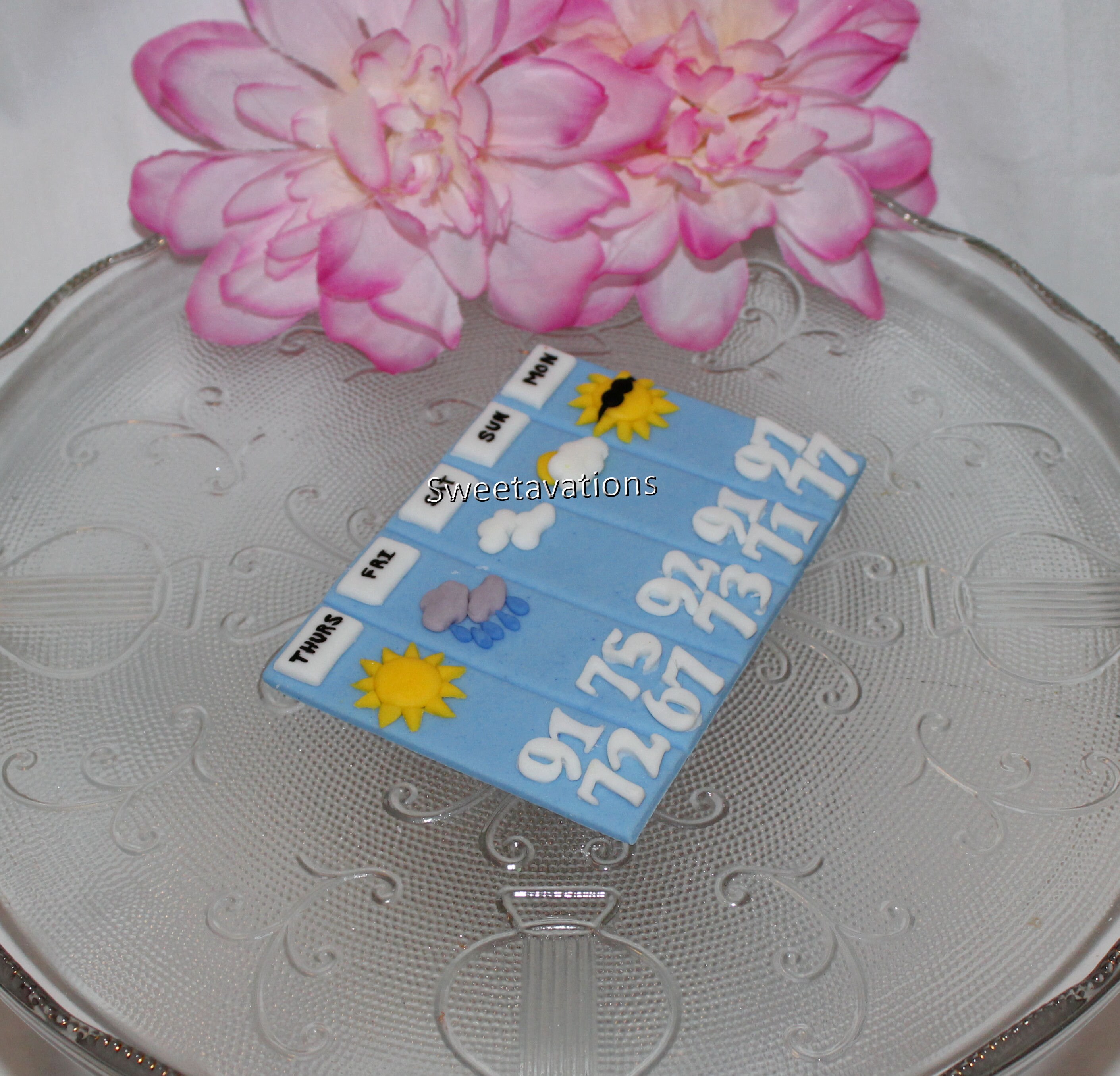 Fondant Weather Cake Topper Weather Forecast Topper | Etsy