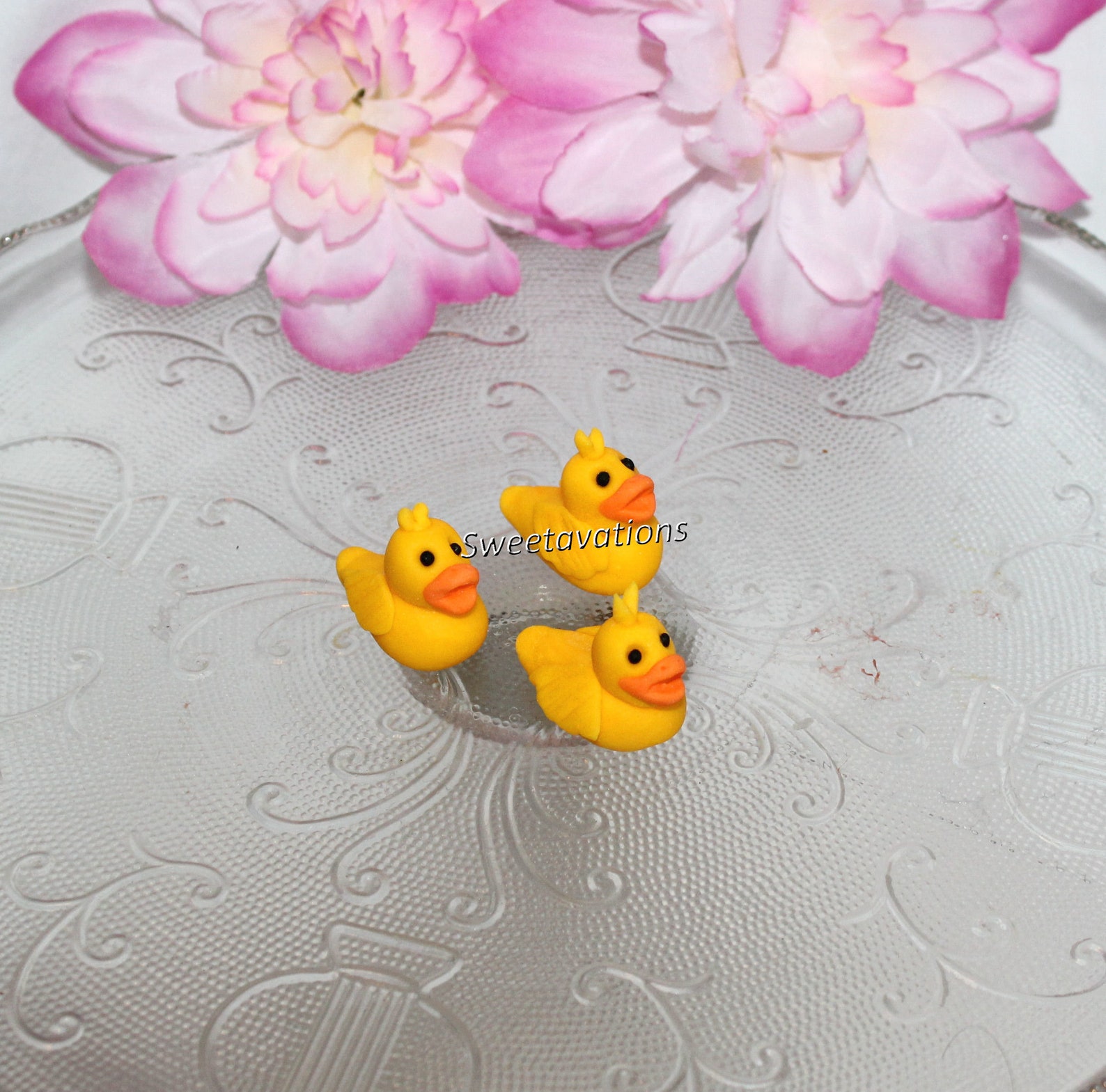 Fondant Duck Cake Topper Rubber Duck Topper Fondant Rubber | Etsy