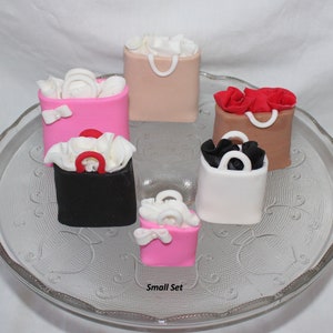Fondant Shopping Bag Cake Topper - Shopping Theme - Fondant Designer ...