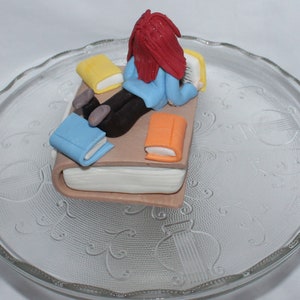 Fondant Book Cake Topper - Book Topper - Book Lover Topper - Fondant ...