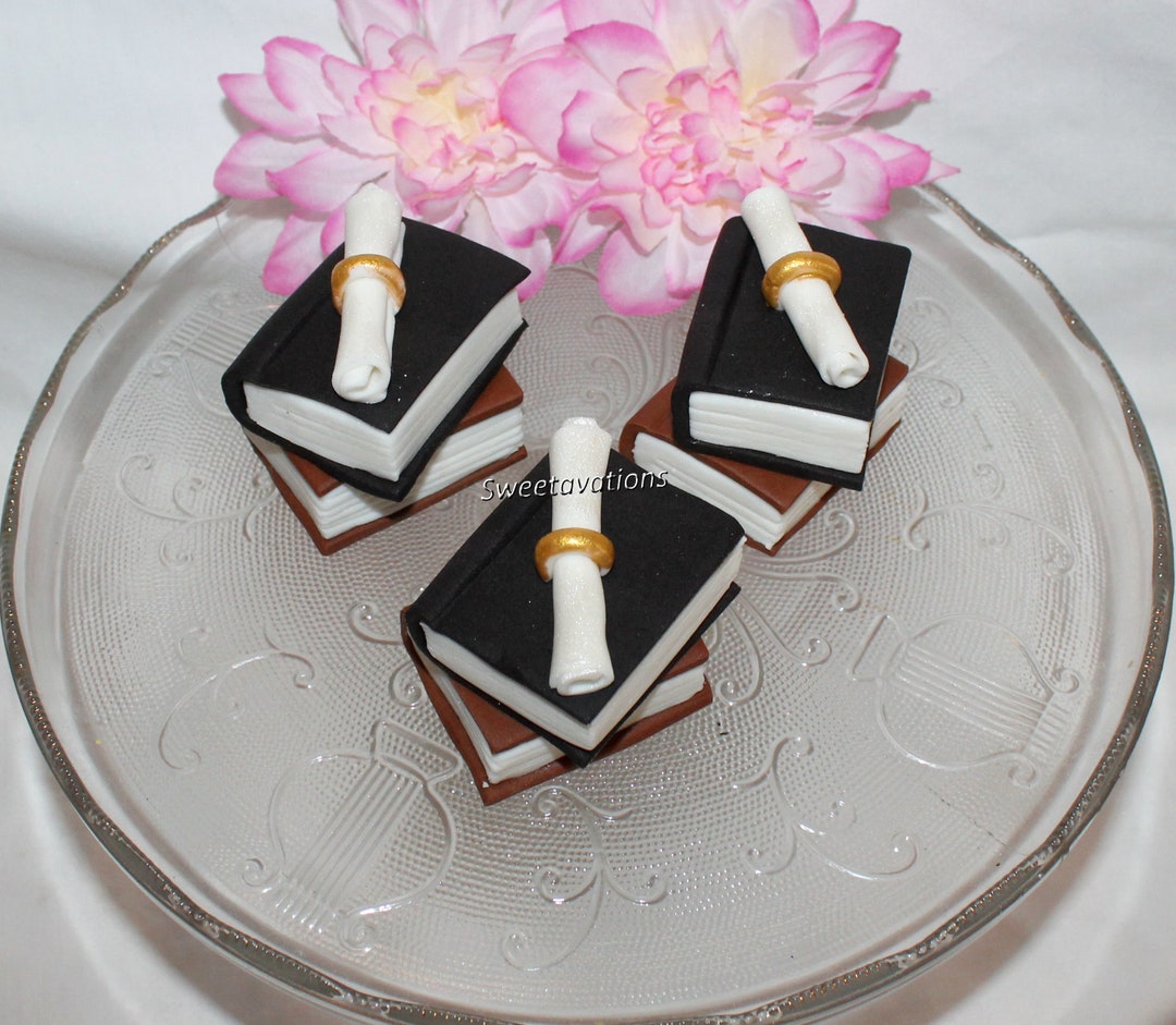 Fondant Graduation Cake Topper Fondant Book Graduation Topper Grad ...