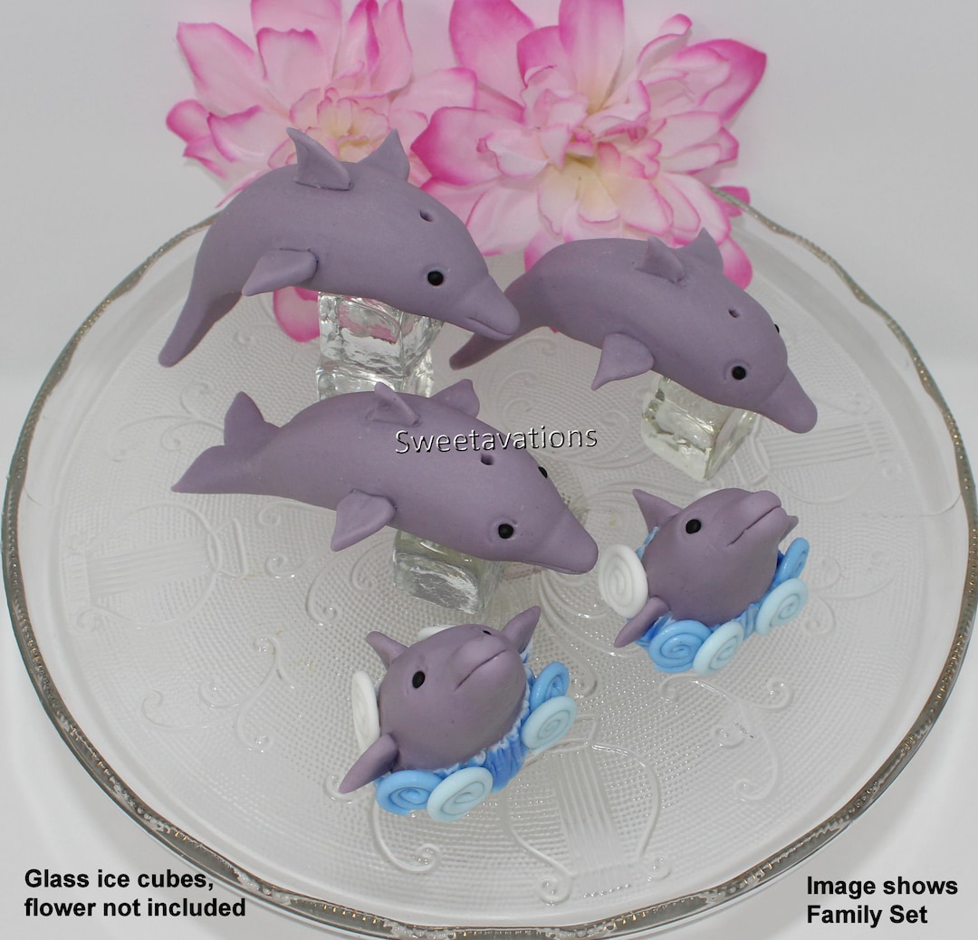 Fondant Dolphin Cake Topper, Hand-sculpted Sea Creature, Mermaid ...