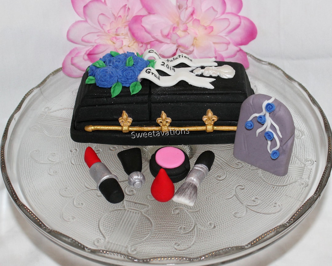 Fondant Coffin Cake Topper Fondant Mortician Mortician - Etsy