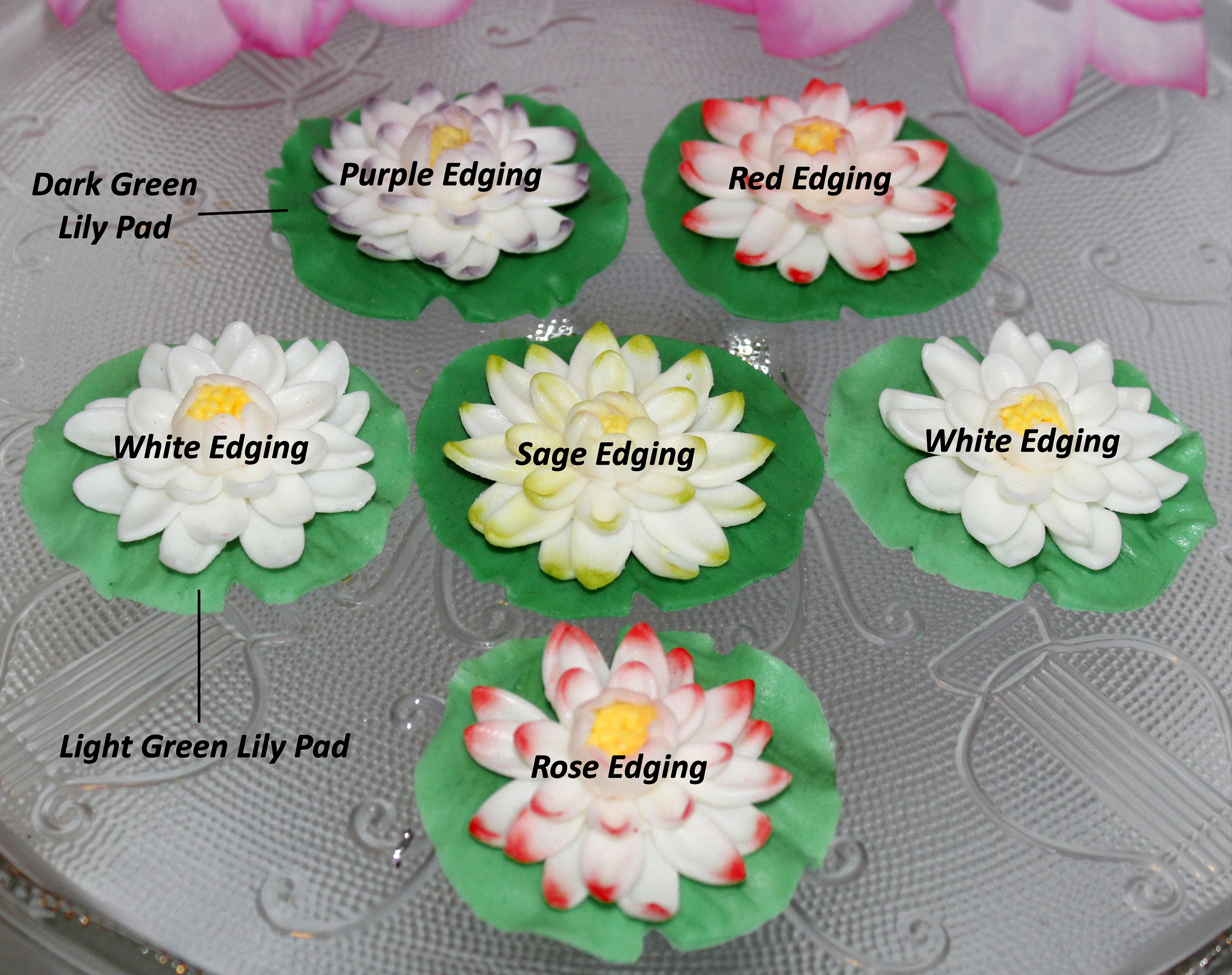 Sugar Flower Lotus Cake Topper Fondant Lotus Fondant Lily | Etsy