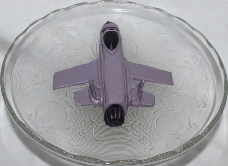 Fondant Fighter Jet Cake Topper, Military Plane, Pilot Birthday, Hand ...